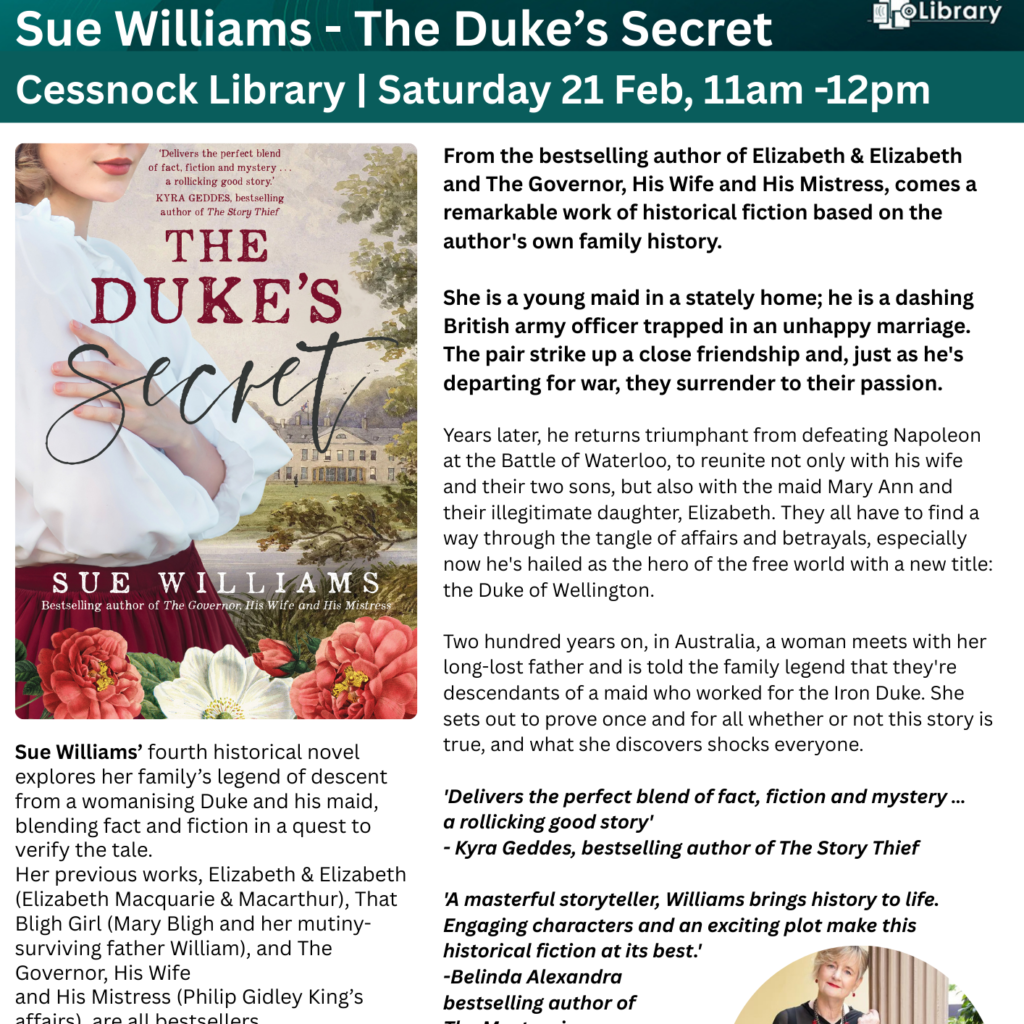 Speaking of Books: Sue Williams - The Duke's Secret - 2NURFM